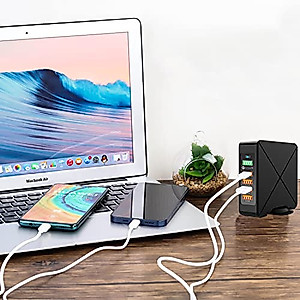 Wyssay 60W 5-Port USB Power Charger, USB Charging Station - Multi Charger,USB Fast Charger Compatible with iPhone 13/12 Mini/11/Xs/XR/X/8 Plus/7/6s/5/iPad