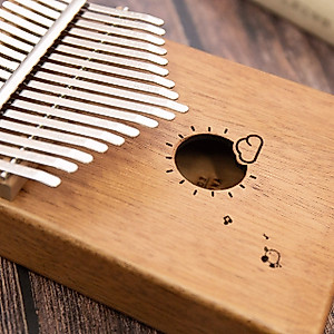 Kalimba 17 Keys Thumb Finger Piano - Mbira - Solid Mahogany and Portable with Carrying Bag and Instructions