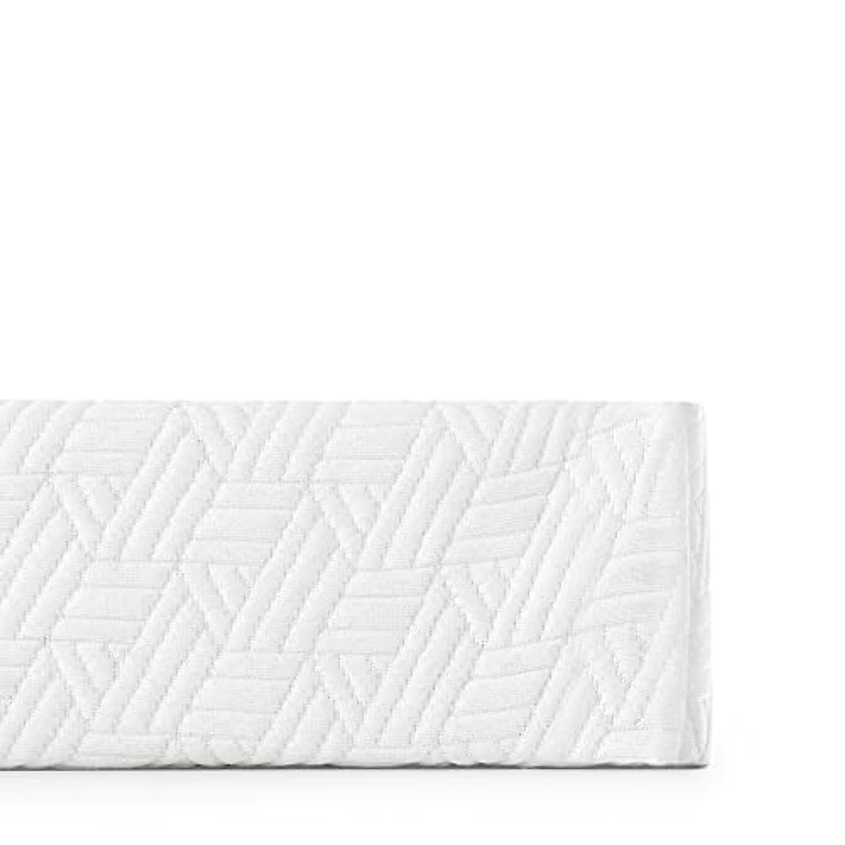 MELLOW 4 Inch Metal Box Spring Mattress Foundation with Wood Slats and Fabric Cover, Full, White