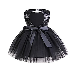 Toddler Baby Girls Dress Sleeveless Sequins Party Dresses Princess Lace Tulle Tutu Dress