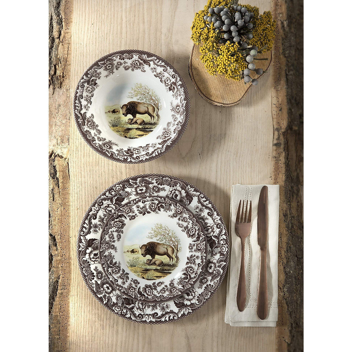 Spode Woodland Ascot Cereal Bowl, Pintail, 8” | Perfect for Oatmeal, Salads, and Desserts | Made in England from Fine Earthenware | Microwave and Dishwasher Safe