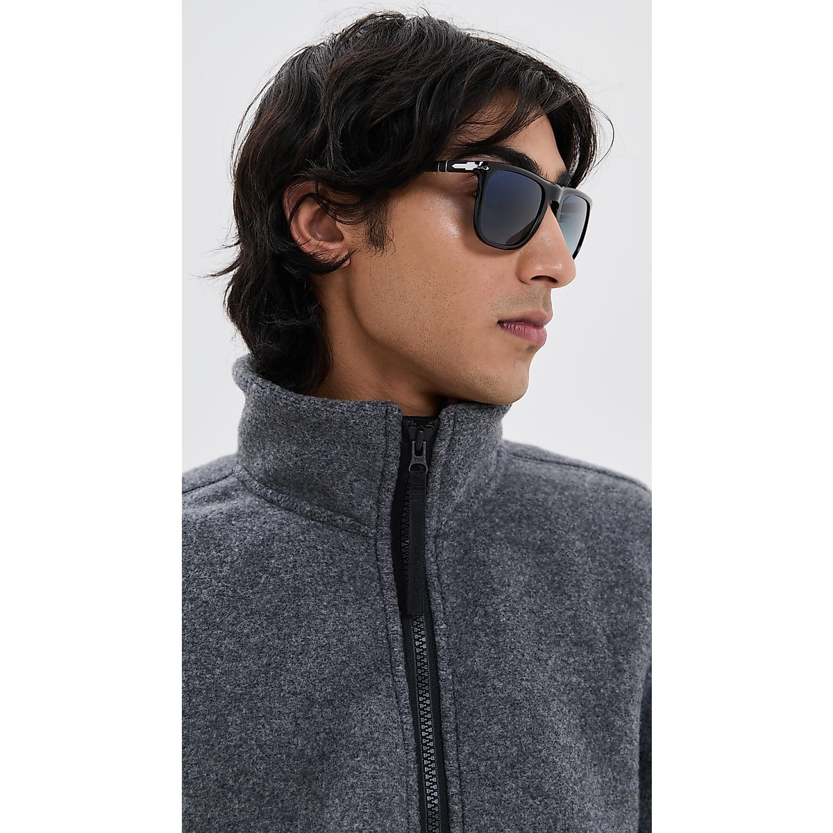 Persol Men's PO3336S Polarized Aviator Sunglasses, Black, 54 mm