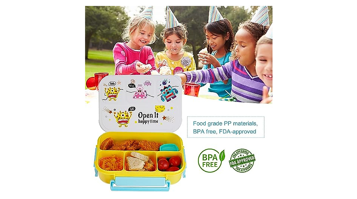 Cute Bento Box for Kids & Adults - 1300ML 4 Compartments