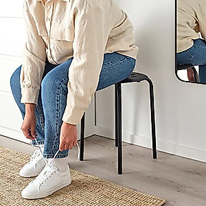 IKEA Boutique Store Marius Stool (Pack of 2) Seat Height: 45 cm, 17 3/4-Inch - Sold by Bunnings Home (Black, Steel, Epoxy powder coating)