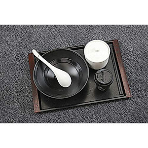 DayCount Melamine Serving Tray Large Rectangle - 14.8'' x 9.5'' Wood Grain Black Plastic Plate or Platter for Parties, Dinner, Thanksgiving, BBQ & Baking