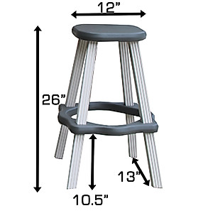 Leisure Accents Single Bar Set Includes 2 Barstools Deep Grey Top & Warm Grey Base Ideal for Patio Hot Tub Area Backyard Durable WeatherResistant Design Easy Nohardware Assembly Proudly Made in USA