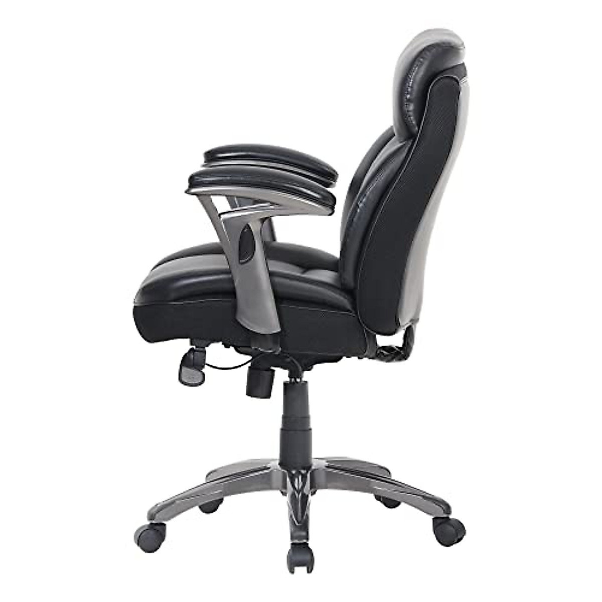 Serta® Smart Layers™ Siena Bonded Leather Mid-Back Manager's Chair, Black