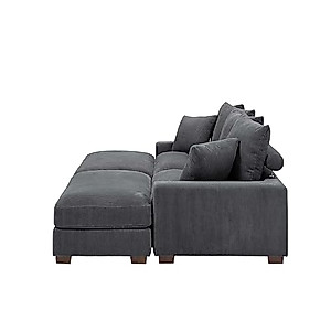 Oadeer Home Modular Sectional, Dark Gray