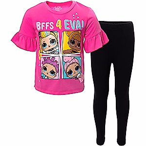 L.O.L. Surprise! 80s B.B. Roller Sk8er Queen Bee Touchdown Big Girls T-Shirt Legging Pink 14-16