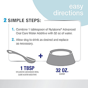 Nylabone Advanced Oral Care Dog Water Additive for Dental Care - Liquid Tartar Remover - Dog Breath Freshener & Teeth-Cleaning Liquid (16 oz.)