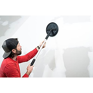 Hyde Dust-Free Sander Kit 9-inch Round with Two-piece Lightweight Extension Pole, Pivoting Head For Walls or Ceilings, Included 6 Foot Hose with Suction Control Valve Joins with Your Wet/Dry Vacuum