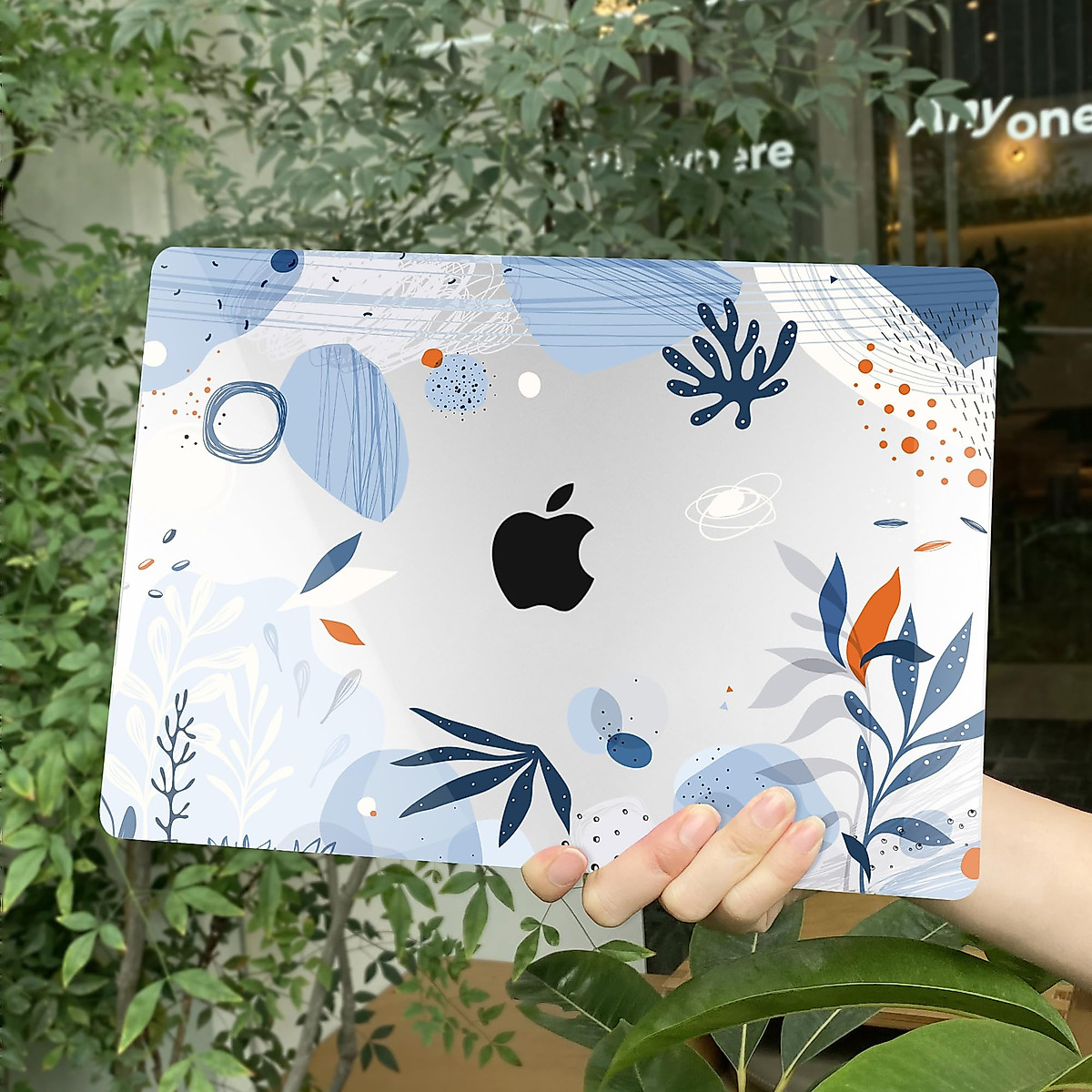 Yebiseven Case for MacBook Air 13 inch 2021 2020 2019 2018 Model A2337 M1/A2179/A1932, Laptop Hard Shell Case with Keyboard Cover & Screen Film & OTG Adapters & 2 Webcam Covers, Geometric Floral