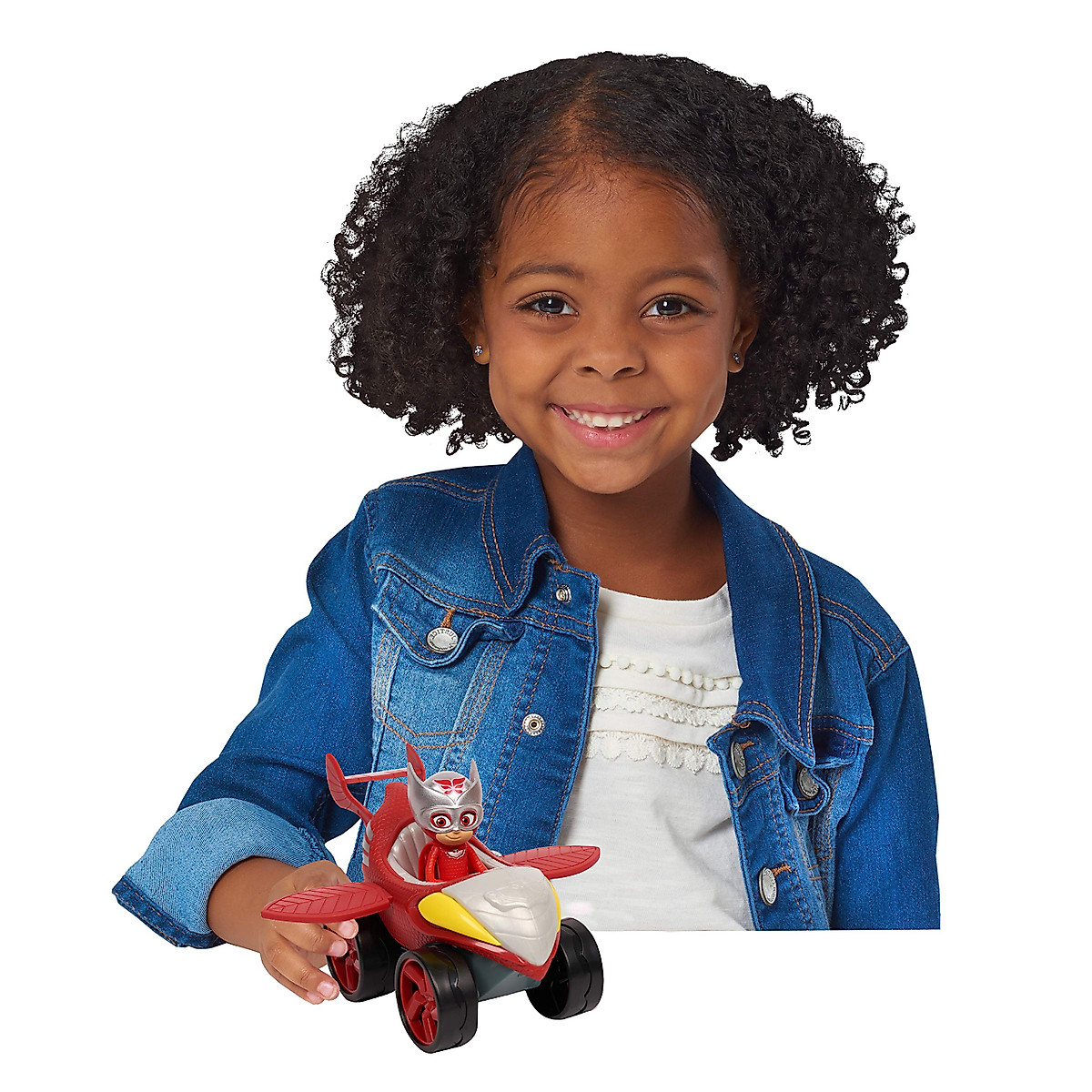 PJ Masks Power Racers Vehicles, Articulated Owlette Figure and Owl Glider, Red PJ Mask, Kids Toys for Ages 3 Up by Just Play