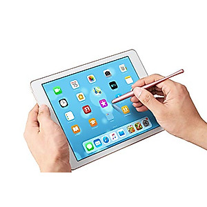 CCIVV Slim Waist Stylus Pens for Touch Screen, Compatible with iPad, iPhone, Kindle Fire + 8 Extra Replaceable Hybrid Fiber Tips (Pink, Purple, Blue, Rose Gold)