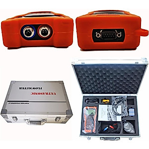 RUGPDA TUF-2000H Portable Handheld Ultrasonic Flow Meter with Clamp On Sensor TM-1(DN50-700mm) Water Flowmeter with Clamp-on Transducers for Industrial (Color : 110V)