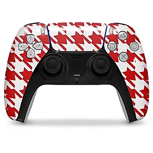 WraptorSkinz Skin Wrap compatible with Sony PS5 DualSense Controller Houndstooth Red (CONTROLLER NOT INCLUDED)