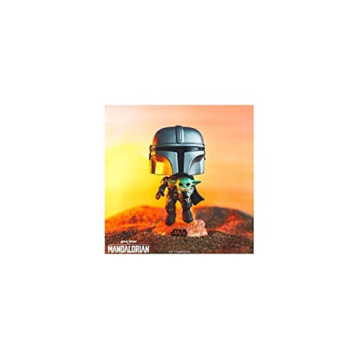 Funko Pop! Star Wars: The Mandalorian - Mandalorian Flying with The Child Grey