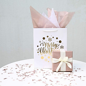 UNIQOOO 100 Sheets 20X14 Premium Metallic Rose Gold Tissue Gift Wrap Paper Bulk, Great for Gift Bag, Recyclable Gift Wrapping Accessory, Perfect for Small Gift bags, Pinata, Wedding, Party, Cutout