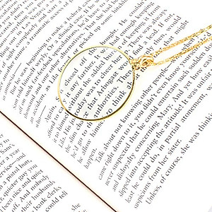 Necklace with 1-3/4 Inch Optical Magnifier Lens and 36-Inch Gold Chain for Library, Reading Fine Print, Zooming, Increase Vision, Jewelry