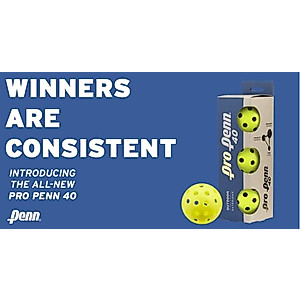 Penn Pro 40 Outdoor Pickleball Balls - Premium Ball for High Performance Play - USAPB Approved, 3-Pack