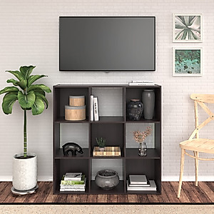 ClosetMaid 9 Cube Laminated Wood Stackable Open Bookcase Display Shelf Organizer for Household, Living Rooms, and Studies, Espresso