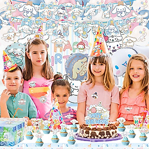 Kawaii Party Decorations Include HAPPY BIRTHDAY Banners, Hang Swirls, Balloons, Backdrop, Tablecloth, Cake Decoration, Stickers, Kawaii Party Supplies, Kawaii Party Favors