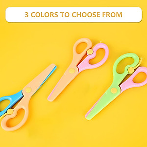 3Pcs Children's Hand Scissors,Kids Scissors,Preschool Training Scissors,Plastic Elastic Scissors,Pre-School Art Craft Kids / School Scissors
