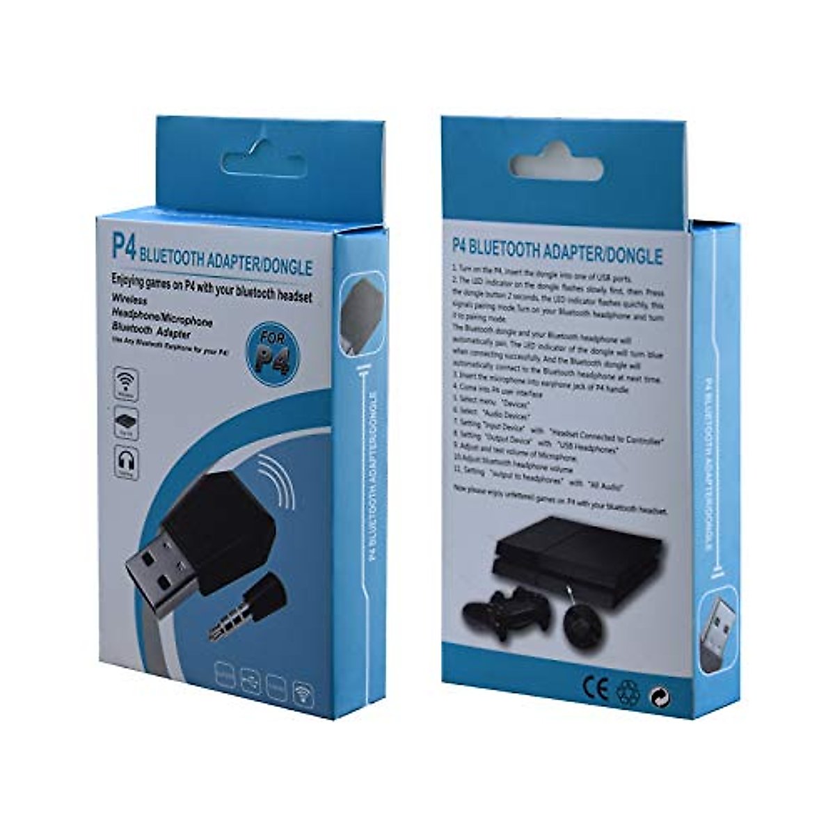 Bluetooth Adapter with Microphone for PS4 /PS5 HLRAO,USB Adapter Mini USB 4.0 Bluetooth Adapter/Dongle Receiver and Transmitters Dongle Bluetooth Compatible with Playstation Support A2DP HFP HSP.