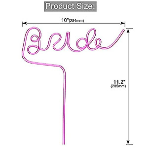 DmHirmg Bride Straw,Large Plastic Pink Bride Drinking Sipping Straw Reusable Letter Drinking Straw for Bridal Wedding Shower Bachelorette Hen Party Decoration Bride to Be Gift Party Supplies Favor