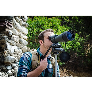 BARSKA Benchmark 25-125x88 Waterproof Straight Spotting Scope, Green/ Black