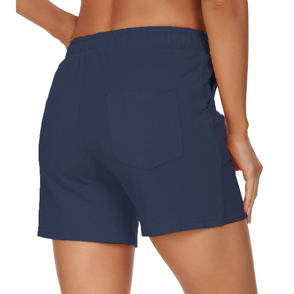 Tandisk Women's Bermuda Shorts Athletic Active Yoga Lounge Workout Gym Jogger Running Shorts with Deep Pockets Navy Blue XS