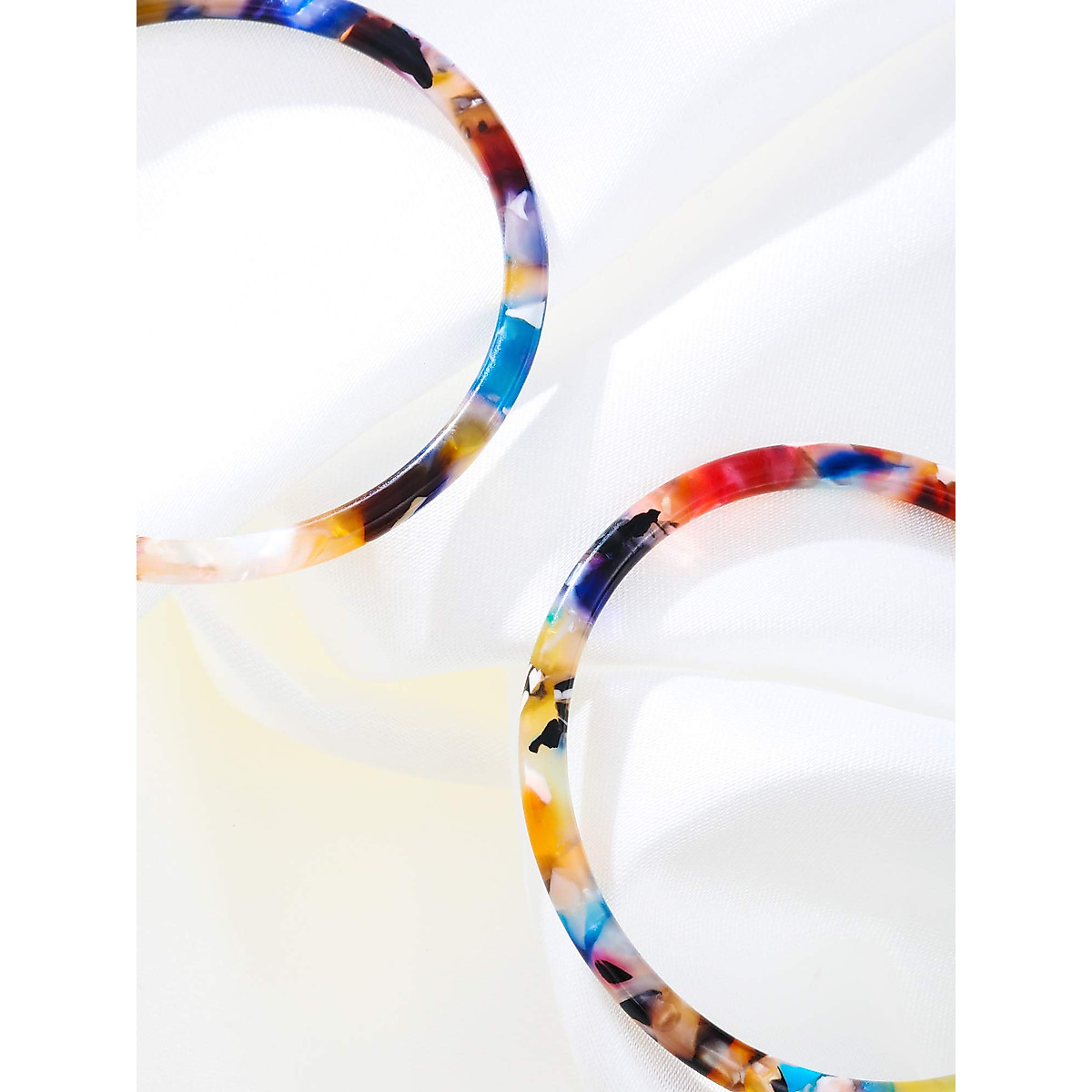 Jovitec 3 Pairs Tortoise Shell Hoop Earrings Acrylic Resin Earrings Mottled Earrings Jewelry for Women Favors (Style 5)