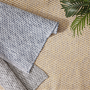 DII Woven Recycled Yarn Rag Rug Collection Miniature Diamonds, 2x3', Gray