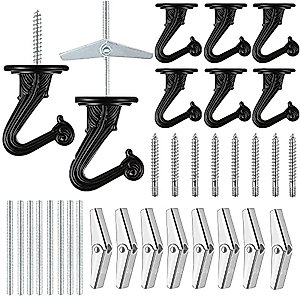 Alovexiong 8 Set/32Pcs Swag Ceiling Hooks Heavy Duty Swag Hook with Hardware for Hanging Plants Ceiling Installation Cavity Wall Fixing