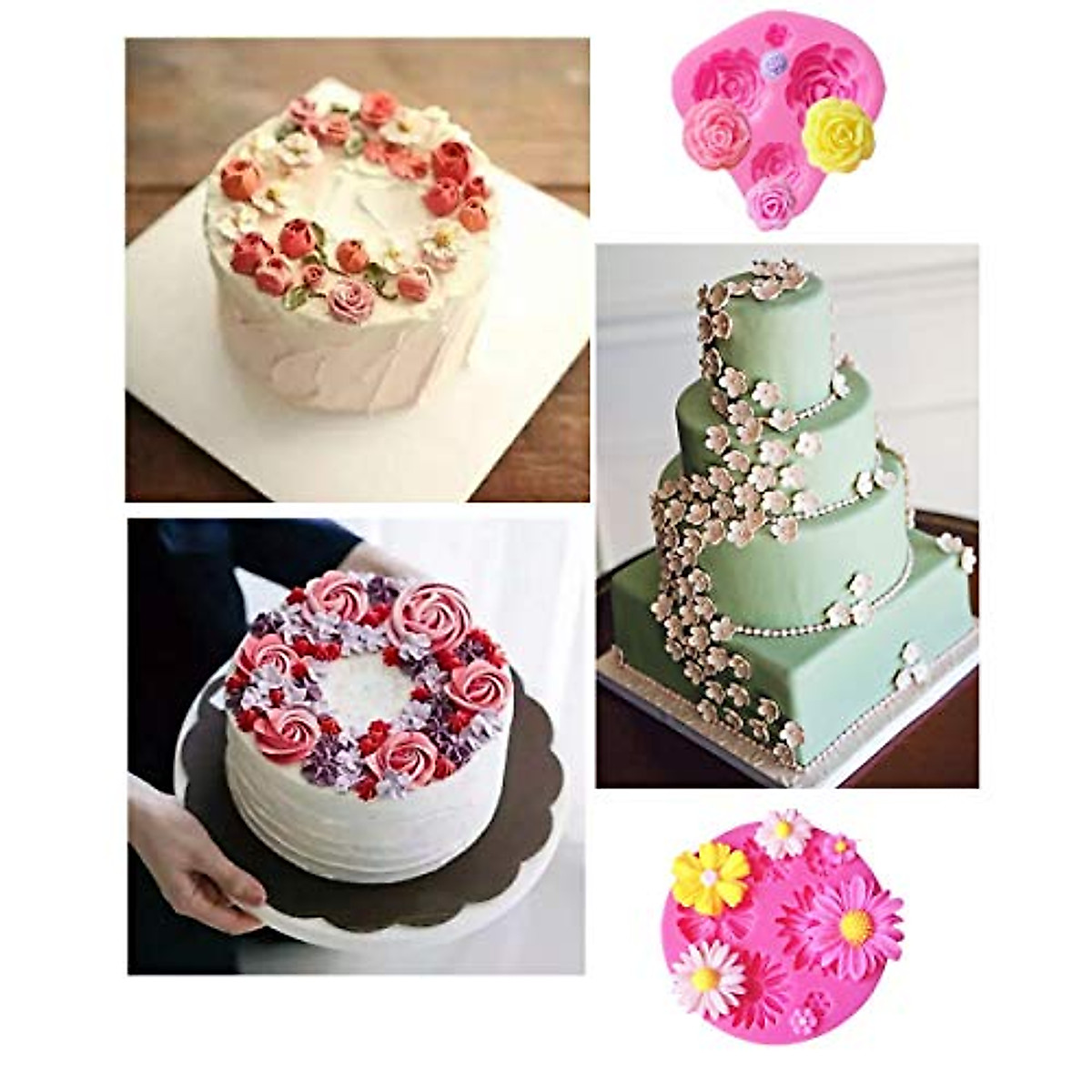 FIRETREESILVERFLOWER Silicone Mould for Flower and Butterfly Candy - for Cake Decoration,Chocolate Fudge, Polymer Clay, Soap, Confectionery Projects.