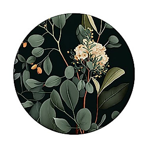 Eucalyptus green blossom flower leaves floral branches PopSockets Standard PopGrip