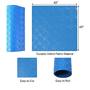 Swimming Pool Ladder Mat - 40"x40" Pool Ladder Mat for Above Ground Inground Inflatable Pools - Pool Ladder Pad - Pool Step Mat - Pool Liner Protection Cushion for Stairs Blue
