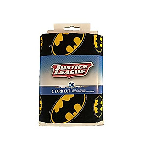DC Comics 1 Yard Precut Cotton Fabric - Batman Logo Toss 4 pc.