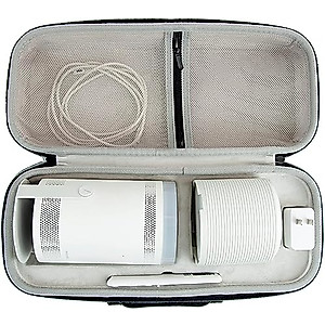 rokeblau Carrying Case For Samsung Freestyle Projector & The Freestyle 2nd Gen Projector and Battery, EVA Portable Protective Case With Durable Hand Strap, With Mesh Pocket For Accessories