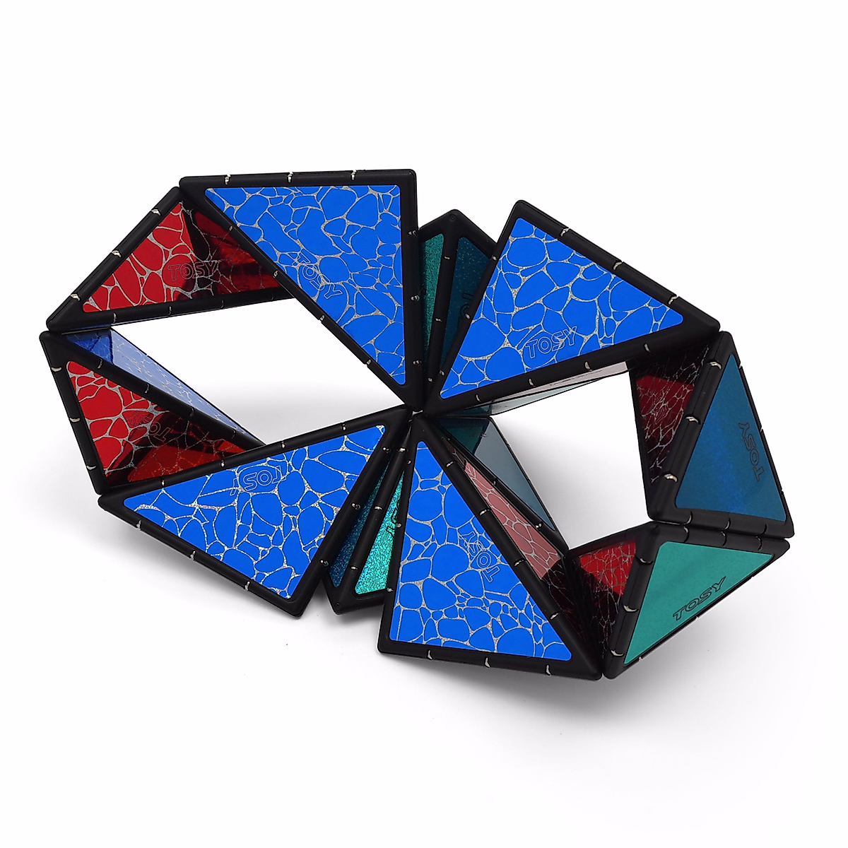 TOSY Magnet Pyramid Stone - 1 Cube Transforms into 1 Billion Shapes, Easter Basket Stuffers Essentials for Kids/Teens, 243 Rare Earth Magnets, Holographic Design, Puzzle/STEAM Toy