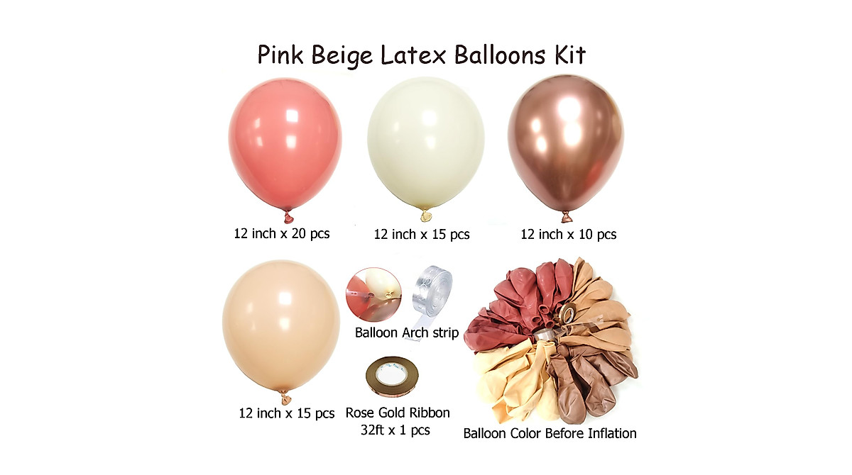 Retro Pink Party Balloons Set - Elegant 60pcs Pink & Rose Gold Decor