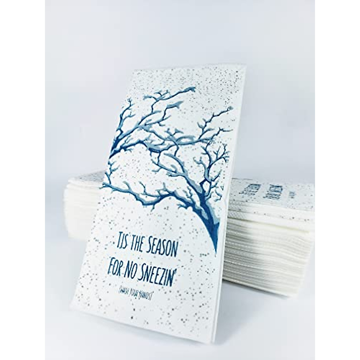 "Tis The Season For No Sneezin" - Fun Disposable Lightweight Guest Towels for use in Restroom, Bathroom Washroom or Kitchen