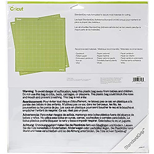 Cricut StandardGrip Machine Mats 12in x 12in, Reusable Cutting Mats for Crafts with Protective Film, Use with Cardstock, Iron On, Vinyl and More, Compatible with Cricut Explore & Maker (2 Count)