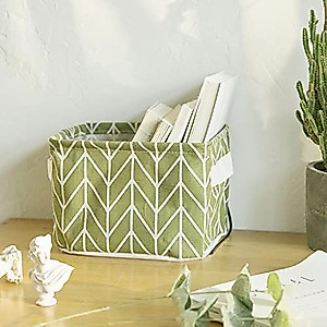 Abgream Foldable Storage Basket - Set of 6 Small Collapsible Canvas Containers Organizers with Handle for Home Decor or Storing Toys, Keys, Sundries, Little Crafts. (Style C)