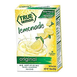 True Lemon Assorted Beverage Pack: (5boxes 10ct each) with 5 FREE BONUS Sticks of Lemonade! True Lemon Original True Peach Lemonade, True Black Cherry Limeade, True Mango Orange and True Raspberry Assorted True Lemonade Drink Mixes.