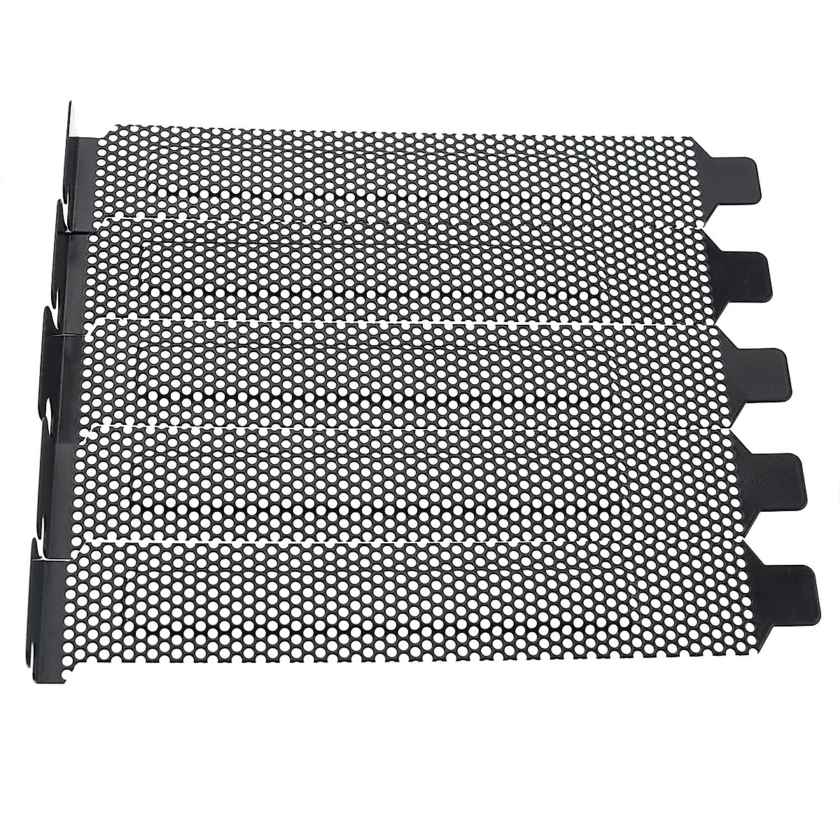 Mutai PCI Slot Cover 5PCS Black PCI Bracket Vented Slot Covers Hard Steel Dust Filter Blanking Plate with Screws for Computer Cases