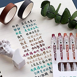 Morandi Colored Gel Ink Pens Retractable 0.5mm Fine Point Assorted Colors for Bullet Journal/To Do List/Making Notes/Art Painting, Pack of 9 (Nordic Style)