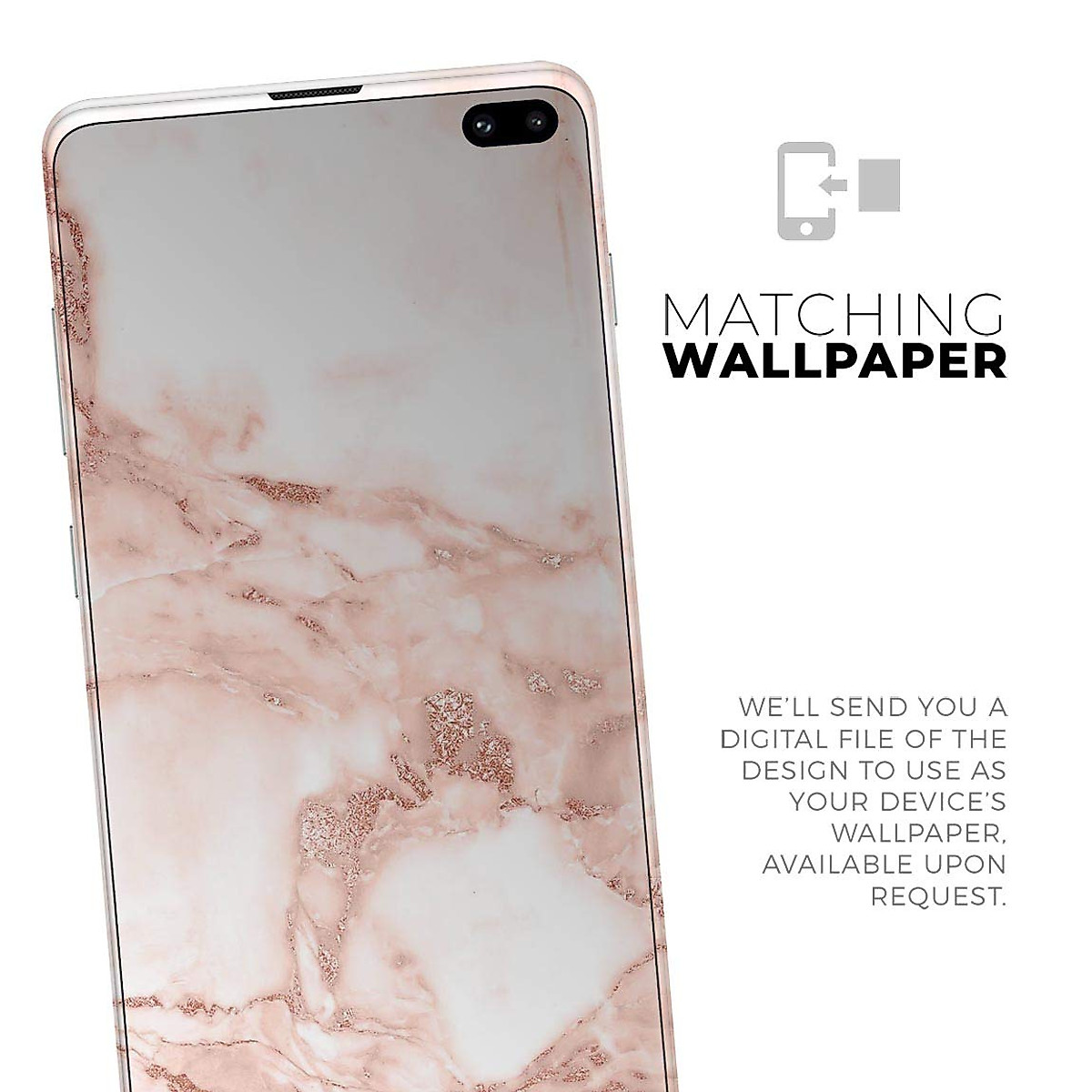 DesignSkinz Rose Pink Marble & Digital Gold Frosted Foil V8 Protective Vinyl Decal Wrap Skin Cover Compatible with The Samsung Galaxy S20 (Screen Trim & Back Glass Skin)