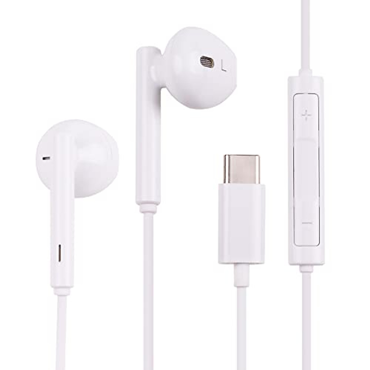 USB C Headphones Inwa in Ear Usbc Earbuds with Mic/Volume Control Compatible with SoundFlow Google Pixel Oneplus Samsung Sony MacBook Huawei (White)