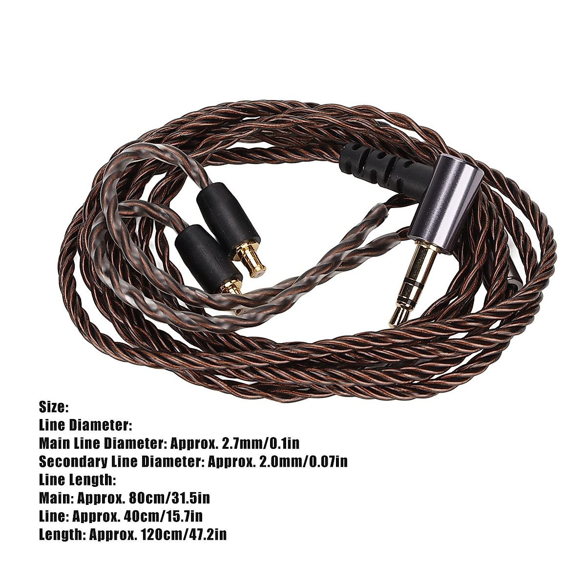 BesCable Earphone 3.5mm Cable Replacement Silver Plated OFC PVC Wire Upgrade Replacement MMCX Connection Detachable Cable Compatible for ATH E50 E70 LS300 CKS1100 A2DC Connector Headphones